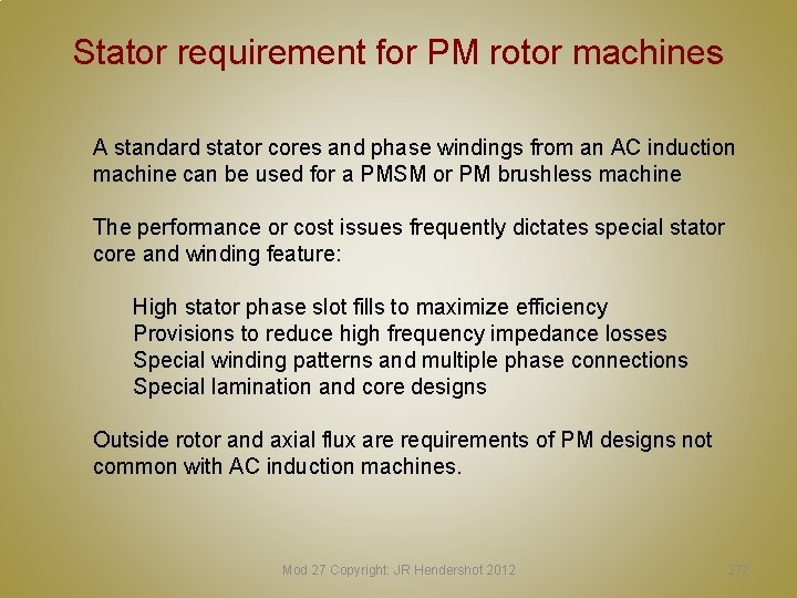 Electric Machine Design Course PMDC Brushless and PMAC