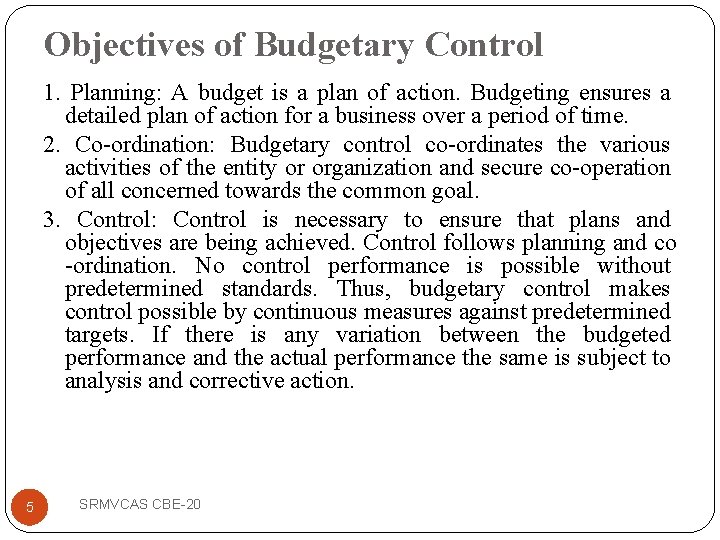 UNIT5 Budgeting and Budgetary control Definition Importance Essentials