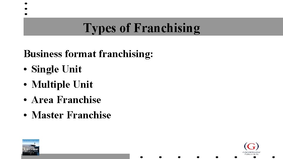 Chapter 7 Franchising and Entrepreneurship Types of Franchising