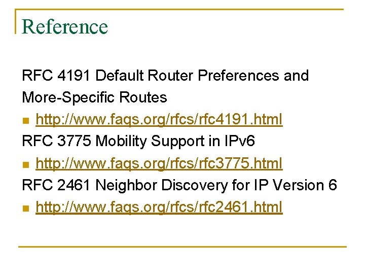 RFC 4191 Router Preferences and MoreSpecific Routes Speaker