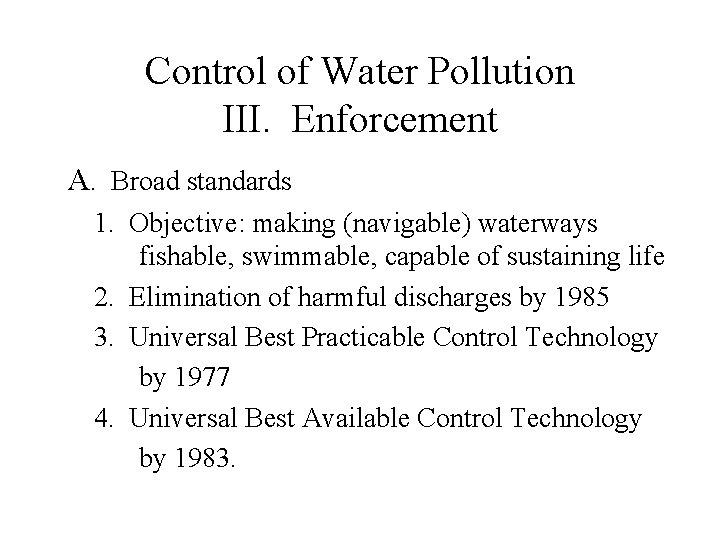 Nature and Control of Water Pollution I Water