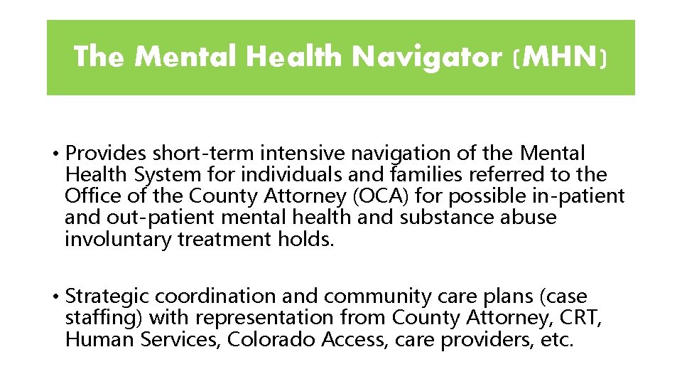 The Douglas County Mental Health Initiative Changing the