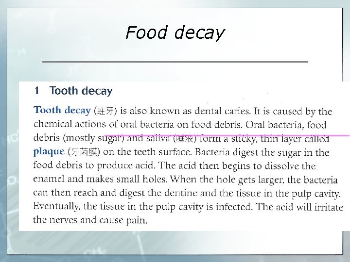 Topic 2 4 Process Explanation Food decay Purpose
