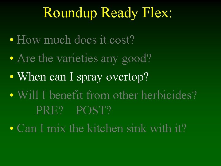 Cotton Production Breakout Section 2005 Breakout Discussion Topics