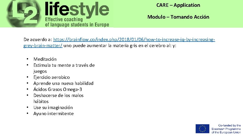 CARE Application TOMANDO ACCION CARE Application Modulo Tomando