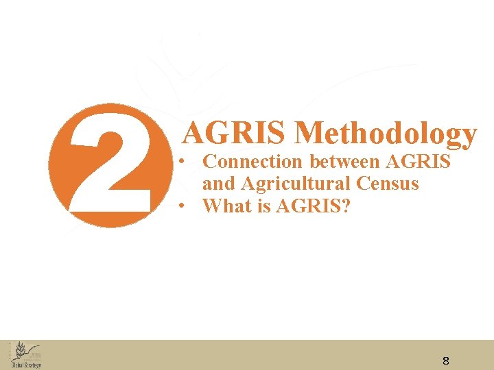 MASTER SAMPLING FRAMEMSF FOR AGRICULTURAL STATISTICS Module 1