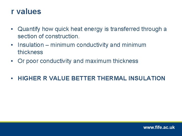 Building Science Thermal Conductivity From last week Conduction