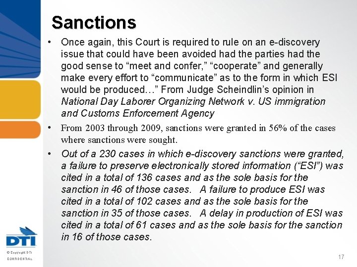 Ethical Issues in Electronic Discovery Managing Risks Costs