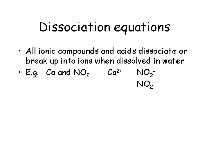 Science 10 Review Part 2 Dissociation Equations Dissociation