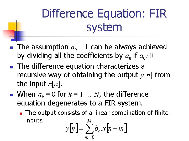 Linear Constantcoefficient Difference Equations for all n n
