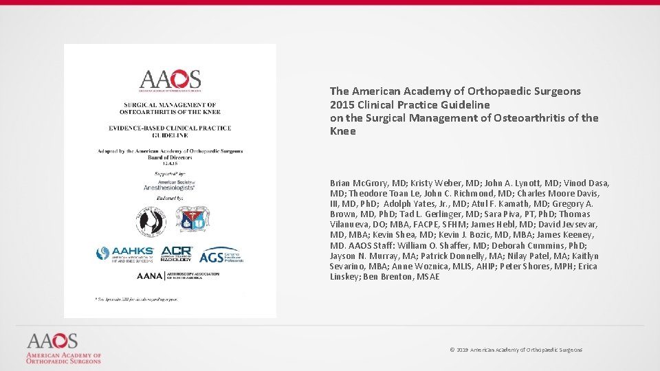 Surgical Management of Osteoarthritis of the Knee EvidenceBased
