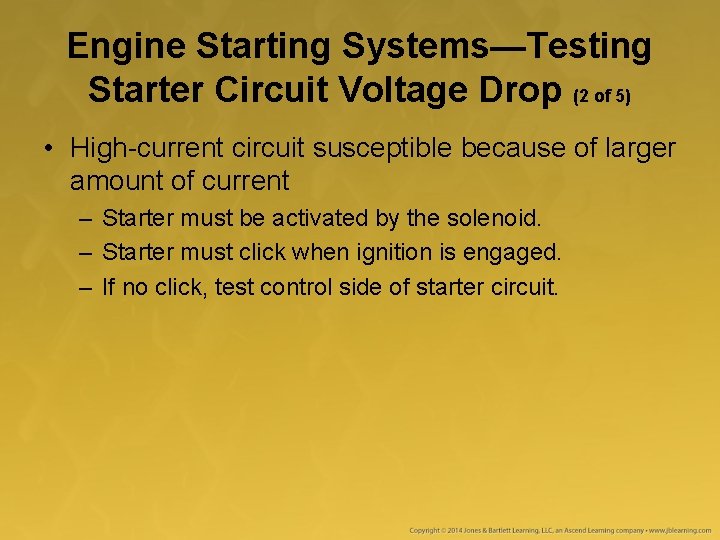 Unit 4 Starting System Circuit Operation and Testing