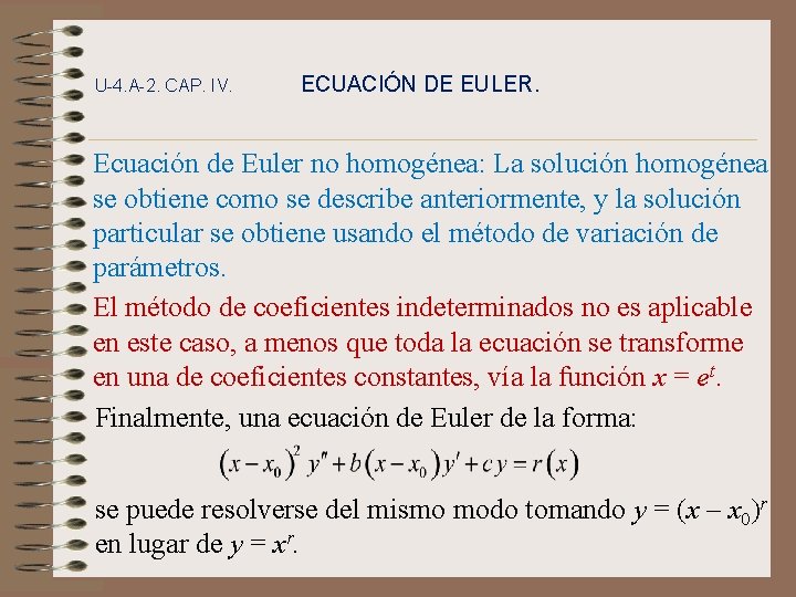 UNIDAD 4 ANEXO 2 CAPTULO IV LA ECUACIN