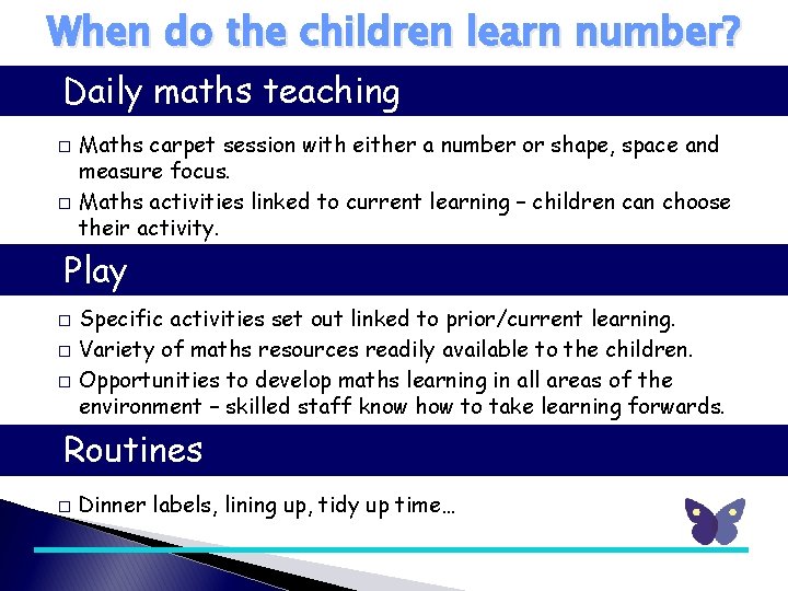 Mathematics Workshop Number in Reception February 2020 End