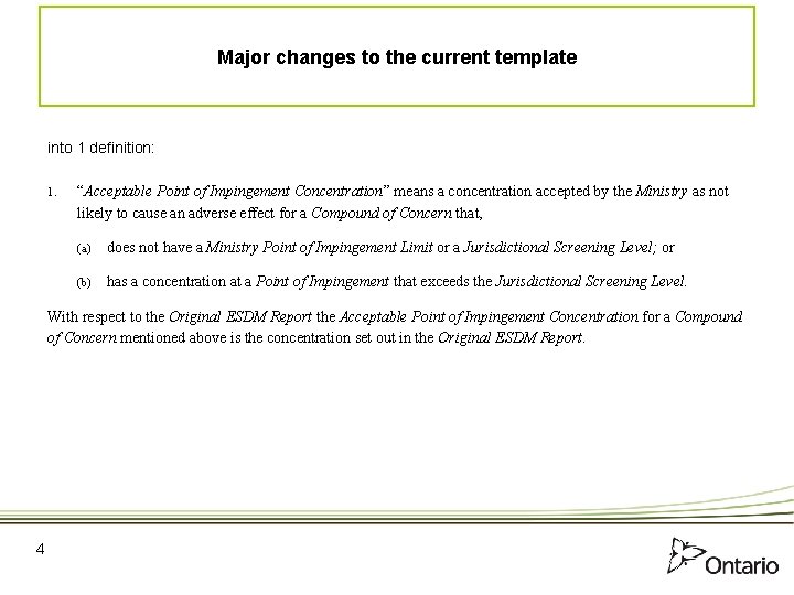 New Template of Environmental Compliance Approval with Limited