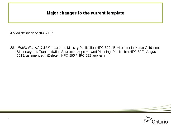 New Template of Environmental Compliance Approval with Limited