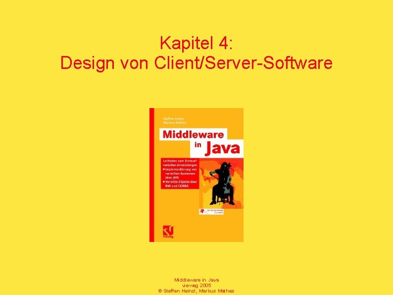 Kapitel 4 Design von ClientServerSoftware Middleware in Java
