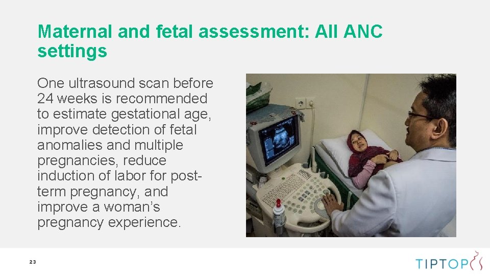 Overview of Global Recommendations for Antenatal Care for
