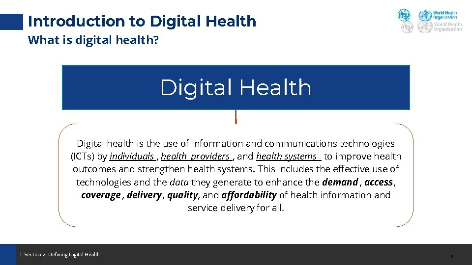 Introduction to Digital Health Planning National Systems Two