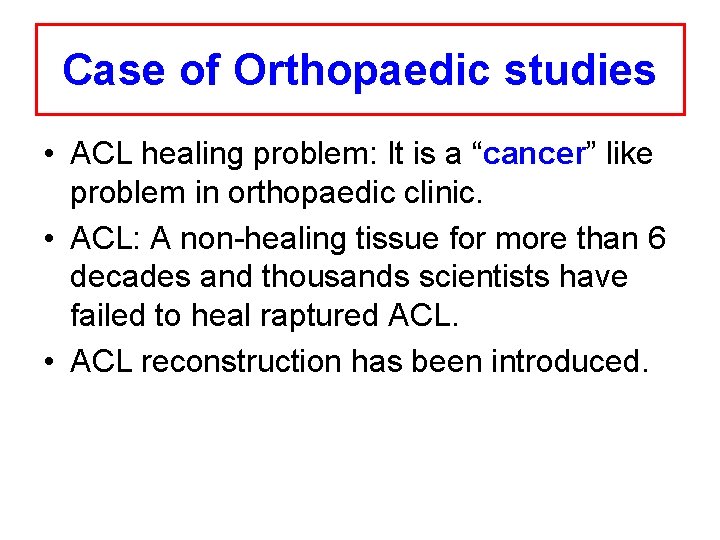 Molecular Biology of Human ACL Ligament Injury and