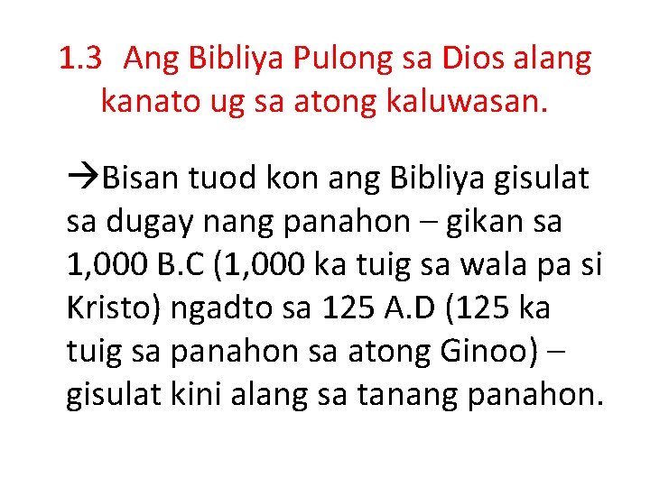 BASIC BIBLE SEMINAR Module 3 ANG BIBLIYA PULONG