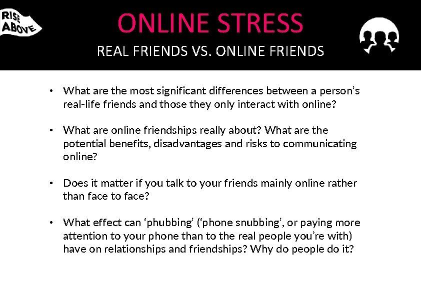 ONLINE STRESS Learning objectives Learning outcomes We are