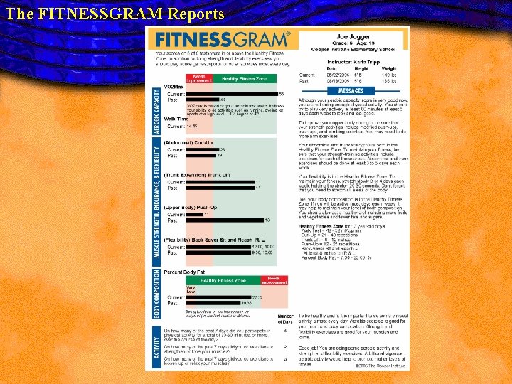 FITNESSGRAM ACTIVITYGRAM Overview FITNESSGRAMACTIVITYGRAM Version 8 0 A