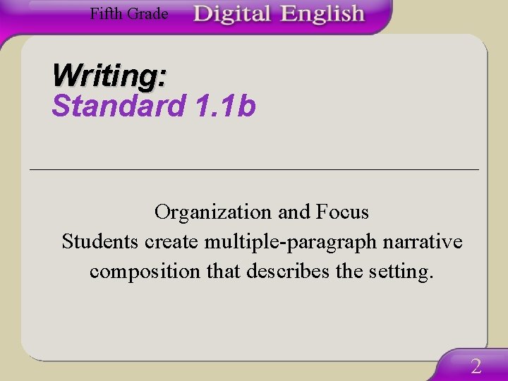 Digital English Instructional Focus Lesson Plan for Describing