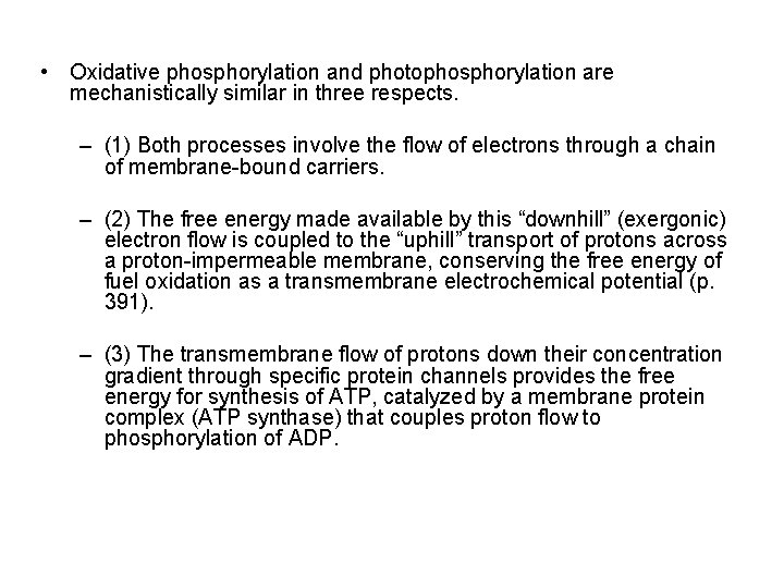 Oxidative Phosphorylation and Electron Transport ChainETC What is