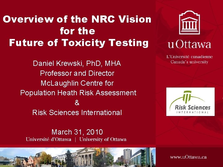 Overview of the NRC Vision for the Future