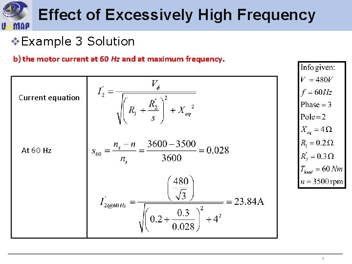 Effect of Excessively High Frequency v Example 3