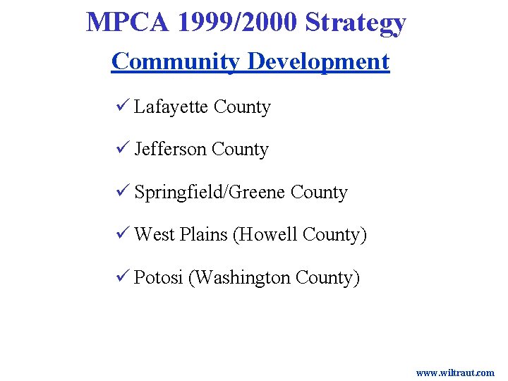 Community Development Services Community Development Purpose ...