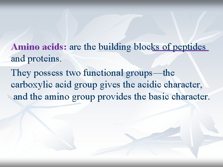 Chromatography Identification of free amino acids by TLC