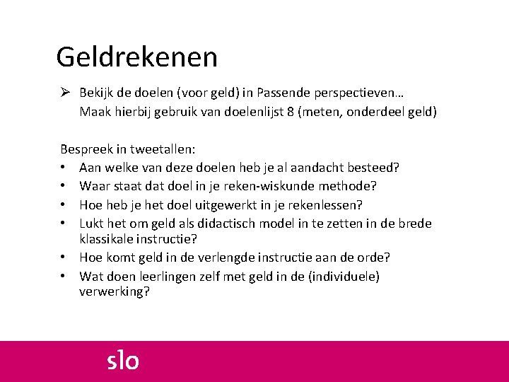 Power Point Rekenen Bijeenkomst 4 Onderwijsaanbod formuleren Overzicht