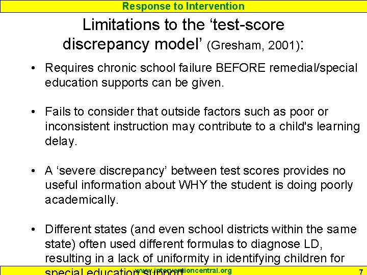 Response to Intervention Establishing RTI Guidelines to Diagnose