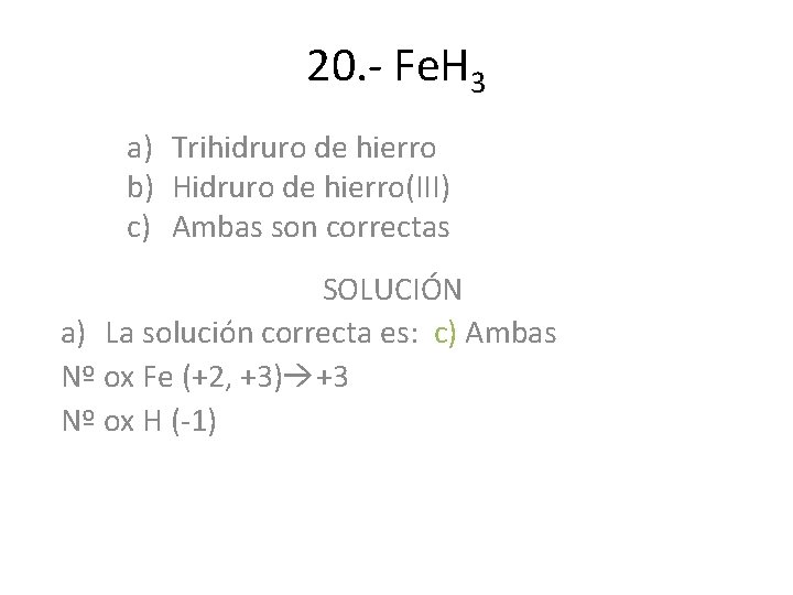 1 Fe Cl 2 a Dicloruro de hierro