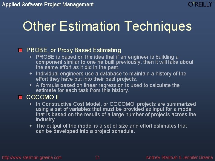 Applied Software Project Management Chapter 3 Estimation Modified