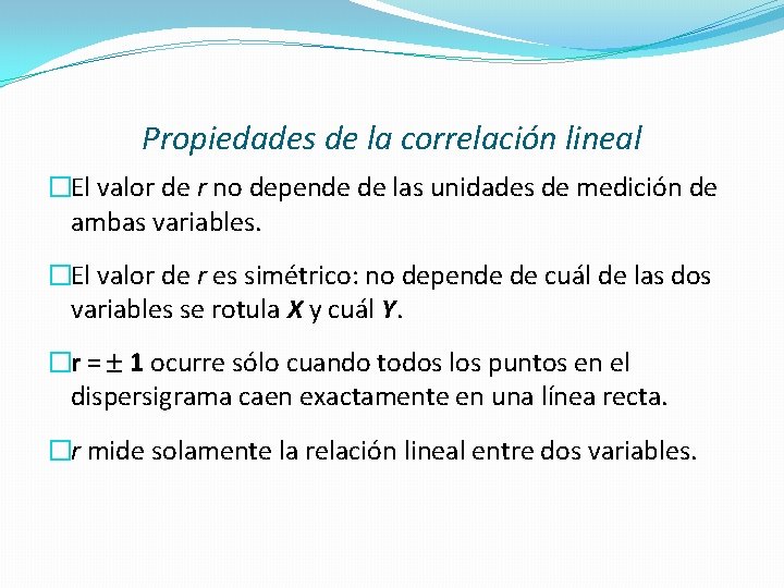 Correlacin rho r Correlacin Cuantificacin lineal de la