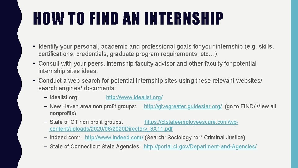 SOCIOLOGY INTERNSHIP ORIENTATION 2020 2021 COURSE DESCRIPTION SOC