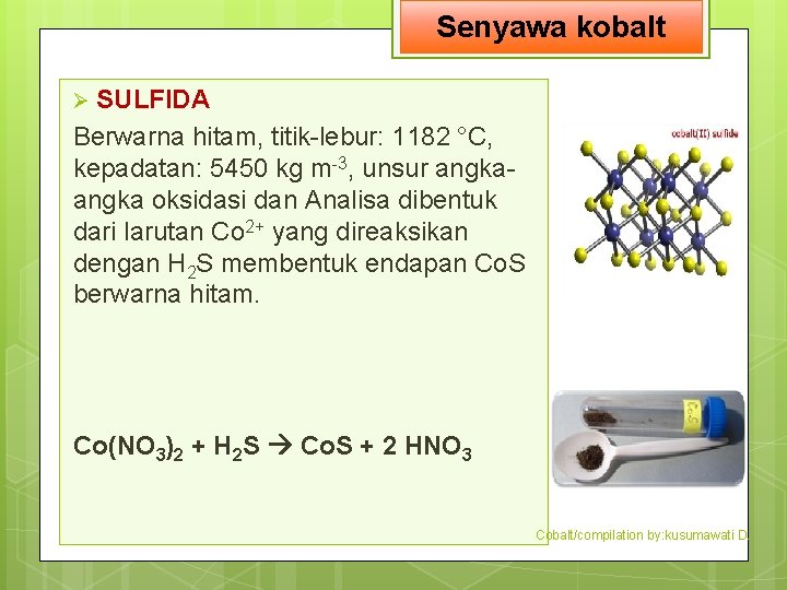 February 20 2021 KIMIA ANORGANIK 3 COBALT Tujuan