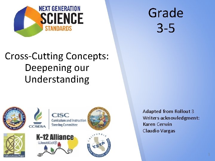 Grade 3 5 CrossCutting Concepts Deepening our Understanding