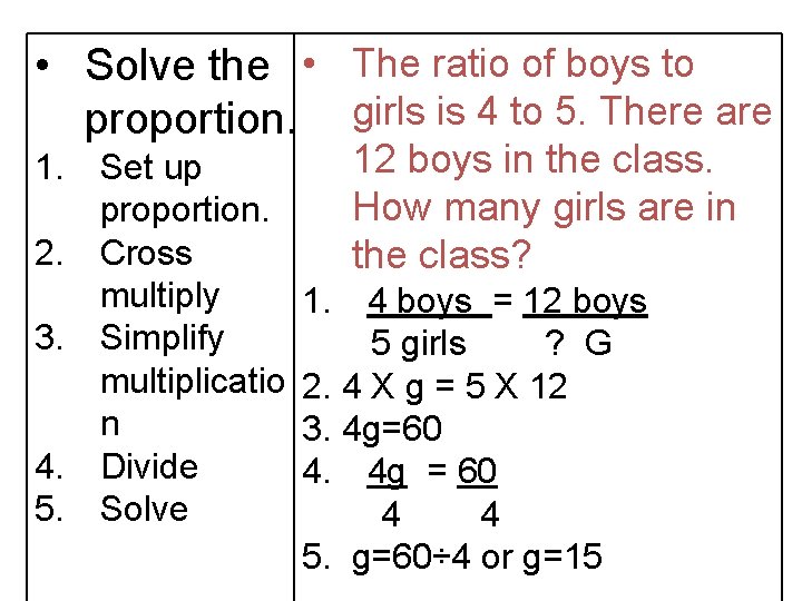 Ratios and Proportions Cornell Notes 8 Ratio Comparison