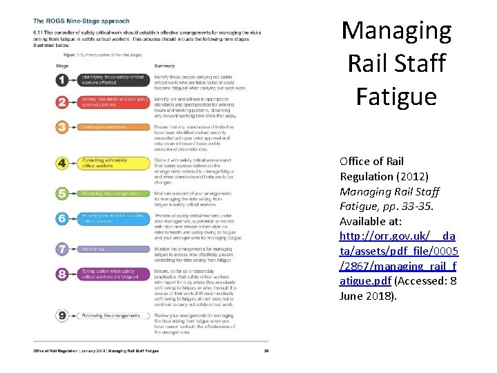 Reducing Fatigue Related Accidents in the Railway 10