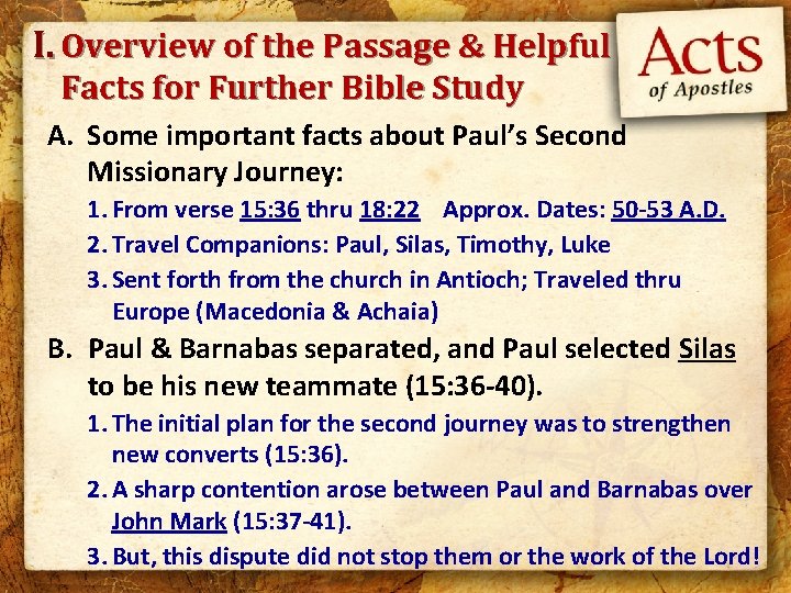 Lesson 22 Pauls Second Missionary Journey 1 Antioch