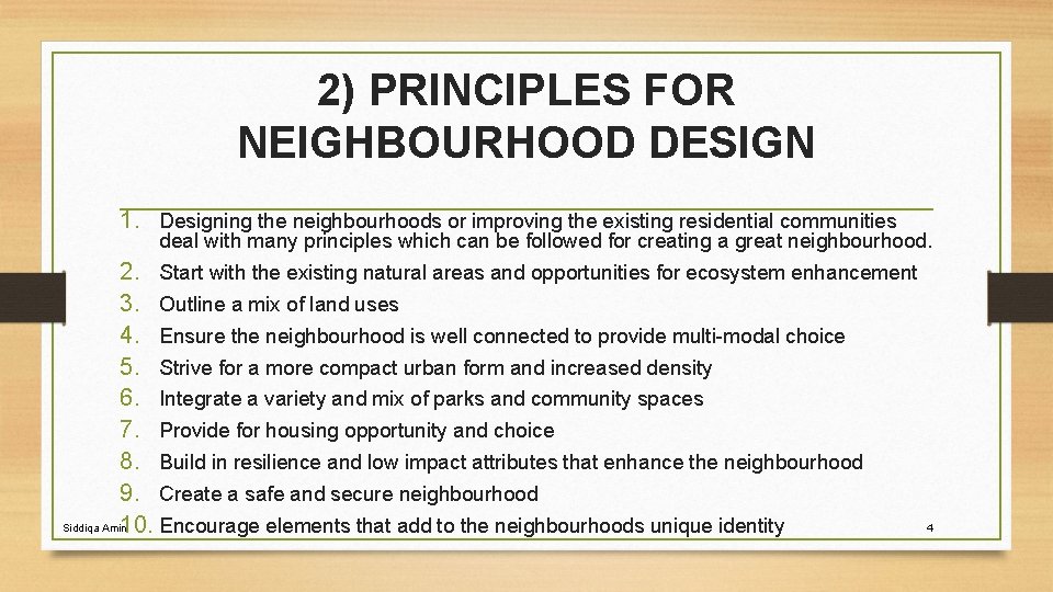 LECTURE 9 PLANNING DESIGN OF A NEIGHBOURHOOD Planning