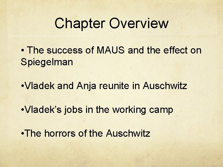 MAUS Auschwitz Time Flies Part 2 Chapter 2