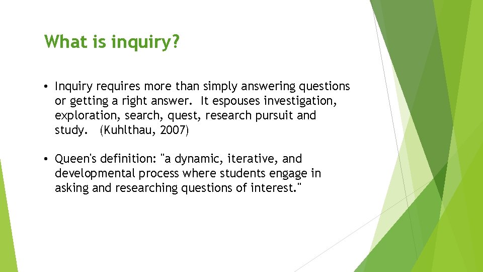 Building an Infrastructure for InquiryBased Learning Cory Laverty