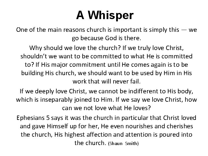 Mission of the Church Why is Church Important