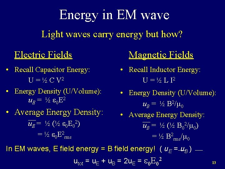Physics 102 Lecture 15 Electromagnetic Waves and Polarization