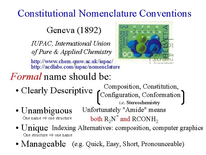 Chemistry 125 Lecture 27 Communicating Molecular Structure in